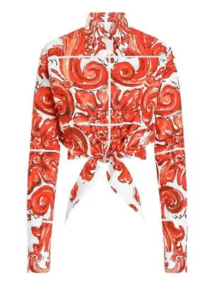 Dolce & Gabbana Maiolica Print Cotton Shirt - Multicolor