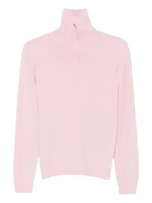 JIL SANDER Pink Wool Turtle-neck Sweater - Multicolor