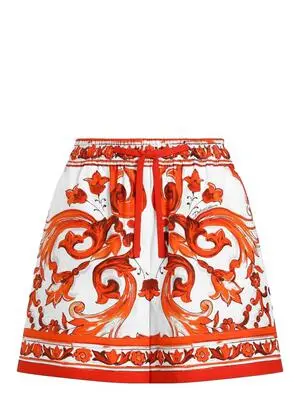 Dolce & Gabbana Maiolica Print Cotton Shorts - Multicolor