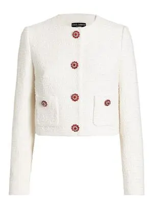 Dolce & Gabbana Jewel Button Tweed Jacket - Multicolor