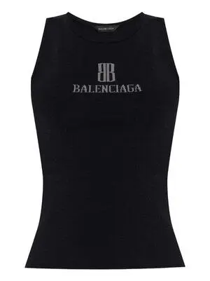 Balenciaga BALENCIAGA Logo Knit Tank Top Multicolor