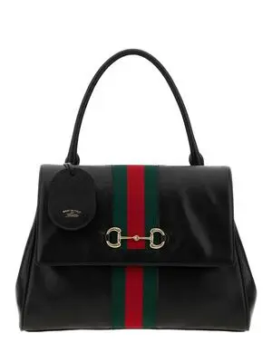 Gucci Medium Leather Handbag With Horsebit Detail - Multicolor