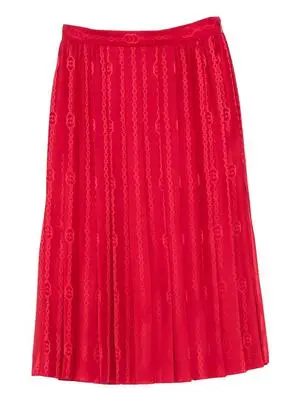 Gucci Silk Midi Skirt With Chain-link Print - Multicolor