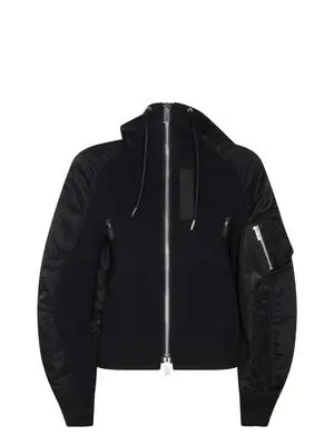 Sacai SACAI Cotton And Nylon Hoodie Multicolor