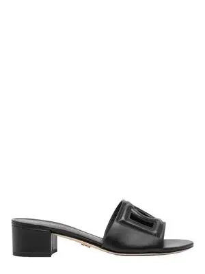 Dolce & Gabbana Dg Logo Leather Mules - Multicolor