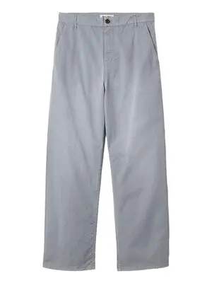 Miu Miu Cotton Trousers With Embroidered Logo - Multicolor