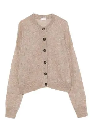 Brunello Cucinelli Sheer Knit Button Cardigan - Multicolor