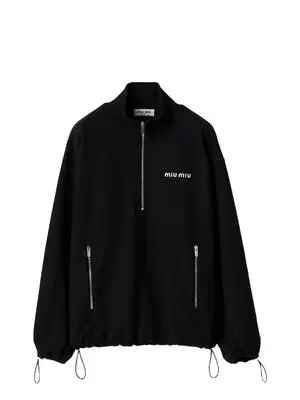 Miu Miu Fleece Sweatshirt With High Collar And Zip Closure - Multicolor