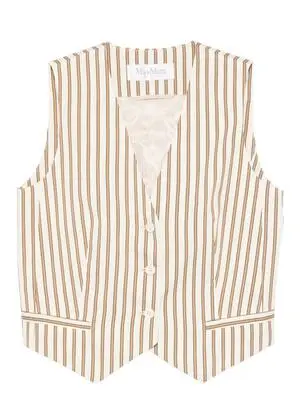 Max Mara Max Mara Cotton And Silk Striped Vest Multicolor