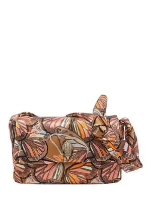 Kurt Geiger Satin Butterfly Print Small Shoulder Bag - Brown