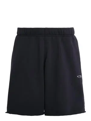COLE BUXTON Cole Buxton Cotton Jersey Sweatshorts With Raw Edge Hem Navy