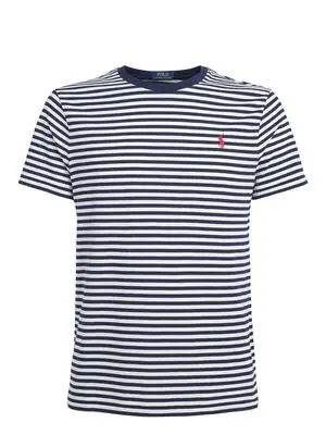 Polo Ralph Lauren Cotton Stripe Polo Pony Slim T-shirt - Navy