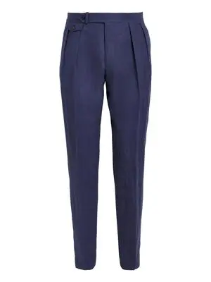 Polo Ralph Lauren Linen Double Pleated Trousers - Blue