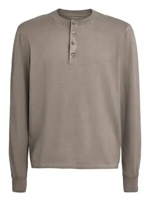 Rag & Bone Supima Cotton Henley T-shirt Grey