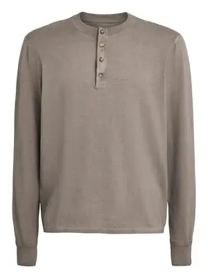 Rag & Bone Supima Cotton Henley T-shirt Grey