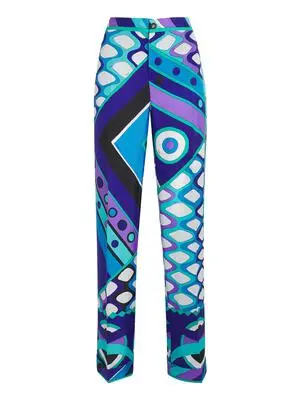 Emilio Pucci Silk Vivara Wide-leg Trousers - Blue