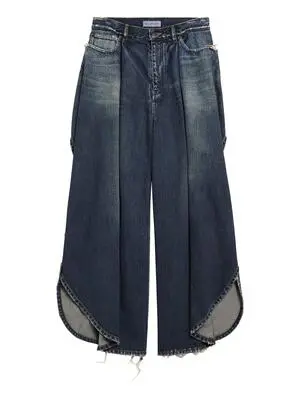 Balenciaga Oversized Distressed Jeans - Blue