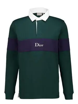 Dior Logo Long-sleeve Polo Shirt - Green