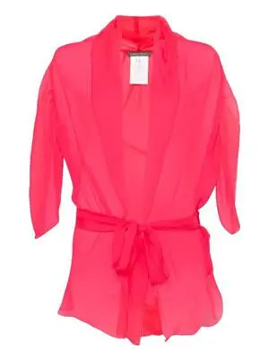 Alberta Ferretti Long-sleeve Belted Casual Jacket - Orange