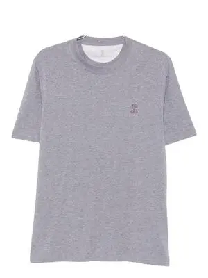 Brunello Cucinelli Logo Cotton T-shirt - Multicolor