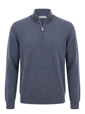 Brunello Cucinelli Brunello Cucinelli Cashmere Quarter-Zip Sweater Multicolor