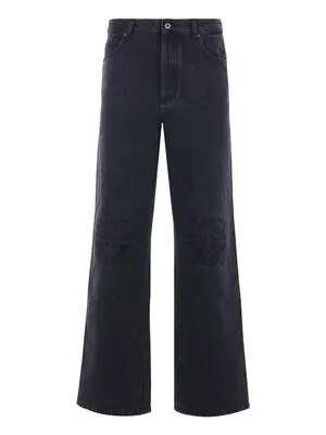 Loewe Anagram Embroidered Denim Jeans - Multicolor
