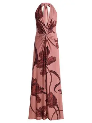 ANDRES OTALORA Pura Maxi Halter Neck Dress - Pink
