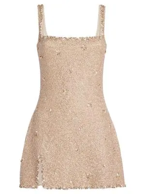 CLIO PEPPIATT Embellished Athena Mini Dress - Gold