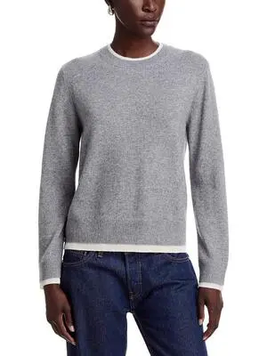 Bloomingdale'S Double Layer Crewneck Sweater - Medium Grey