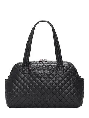 Mz Wallace Jimmy Deluxe Large Quilted Nylon Weekender Bag - Black