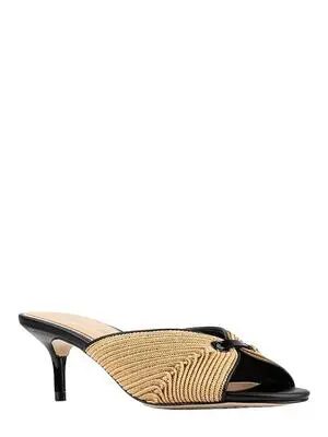DONALD PLINER Patrice Woven Mid Heel Mule Sandals - Black