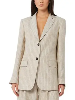 MAX MARA Max Mara Studio Mstelogio Striped Linen Blazer