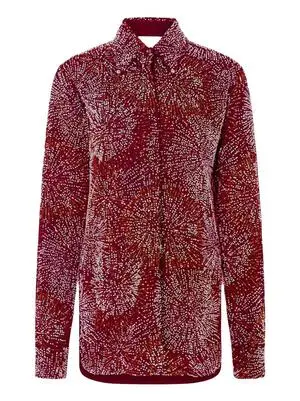 PACOS Sequin Embellished Long Sleeve Shirt - Red