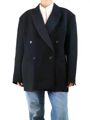Raey Double-breasted Wool Jacket - Blue