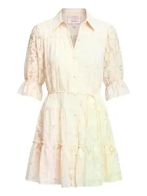 Cinq À Sept Rayla Floral-lace Mini Dress - Neutrals