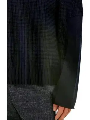 FERRAGAMO High-neck Virgin Wool Sweater - Blue