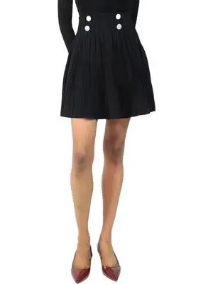 Balmain Embellished Skater Skirt - Black