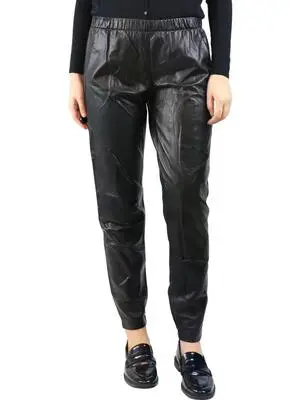 VINCE Vince Elasticated Waist Leather Trousers