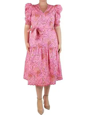 ISABEL MARANT VINTAGE Floral Print Ruched Midi Dress - Pink