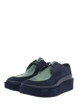 JIL SANDER Suede Platform Derby Shoes - Blue