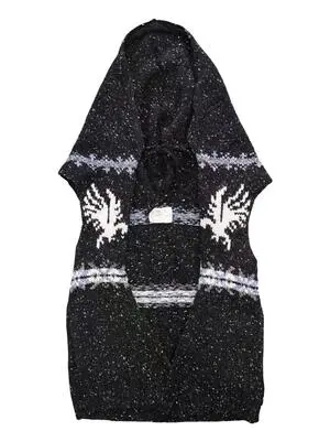 OSCAR OUYANG Sleeveless Fair Isle Hooded Sweater - Black