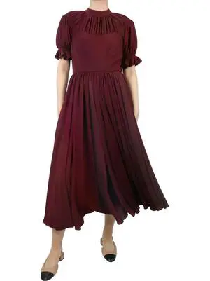 EMILIA WICKSTEAD Midi Gathered Dress - Red