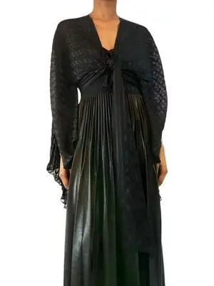 GEORGIA HARDINGE Pleated Wrap Top - Black