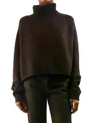 LISA YANG High-neck Ribbed Sweater - Brown