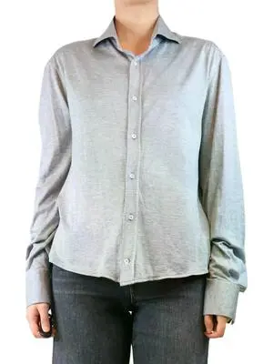 Brunello Cucinelli Slim-fit Jersey Shirt - Grey