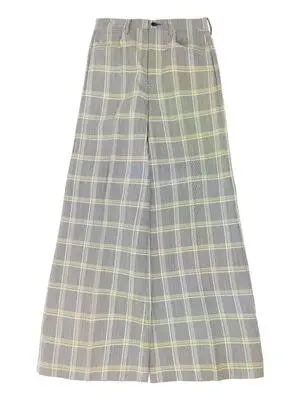 Marni Check-print Wide-leg Trousers - Black