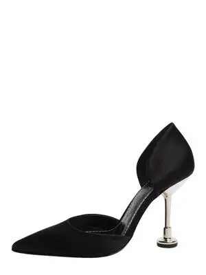 Staud Satin D'orsay Heeled Pumps - Black