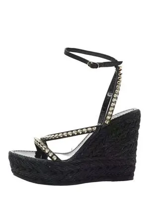 CHRISTIAN LOUBOUTIN Mafaldina Zeppa Spiked Wedge Sandals - Black