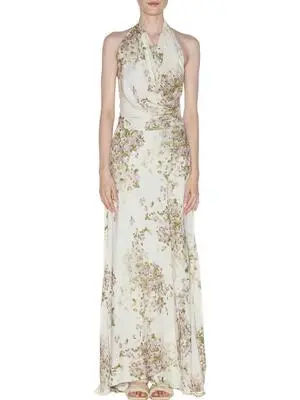 LIA COHEN Grace Floral Crepe De Chine Maxi Skirt - Multicolor