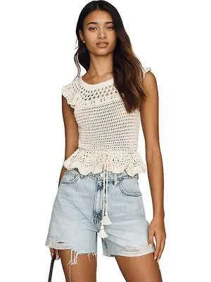 REFORMATION Saige High-rise Denim Shorts - Dory